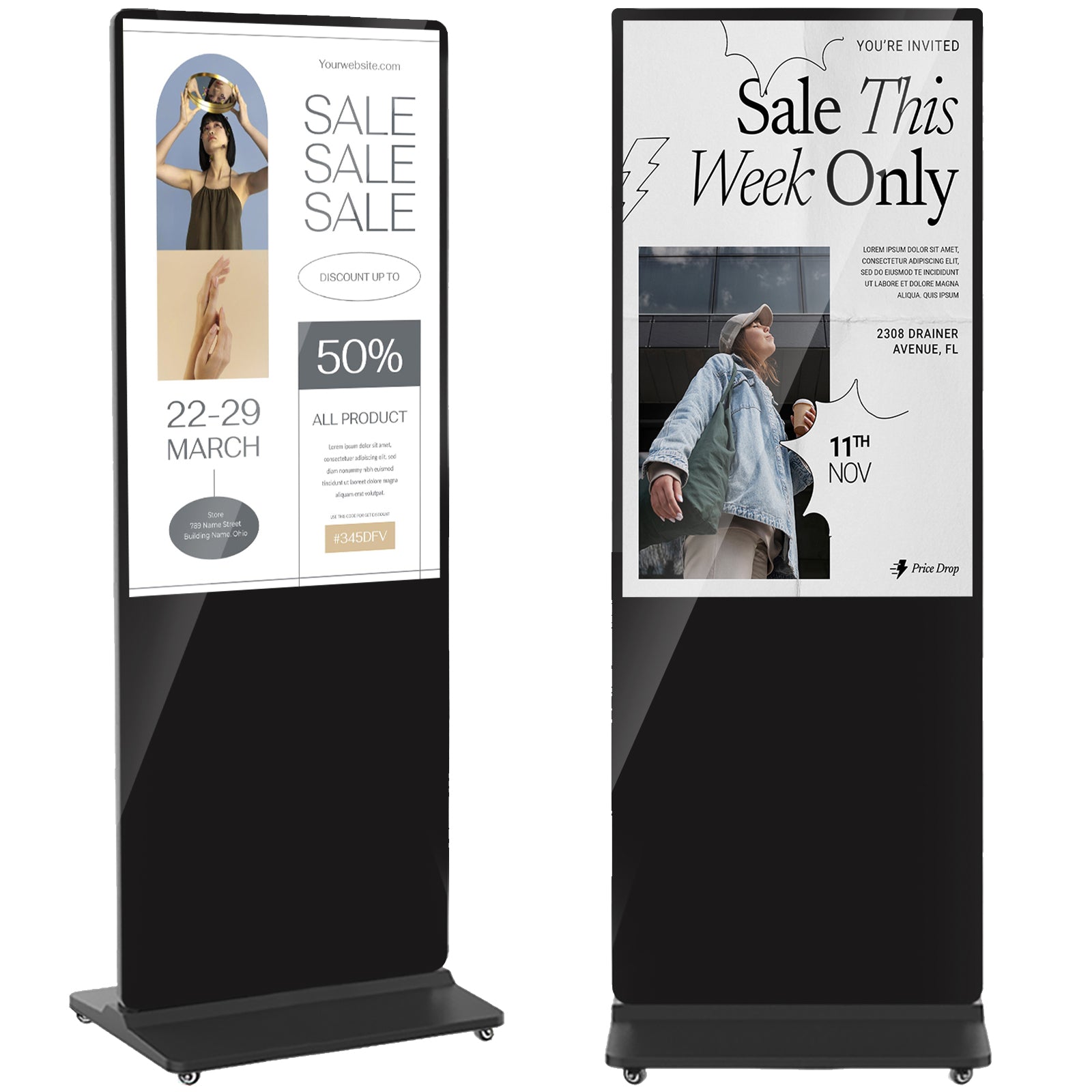 MWE Floor standing Digital Signage 32" - 65" – MWEdisplay